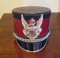 Marchinglinks Maroon and black used marching band shakos